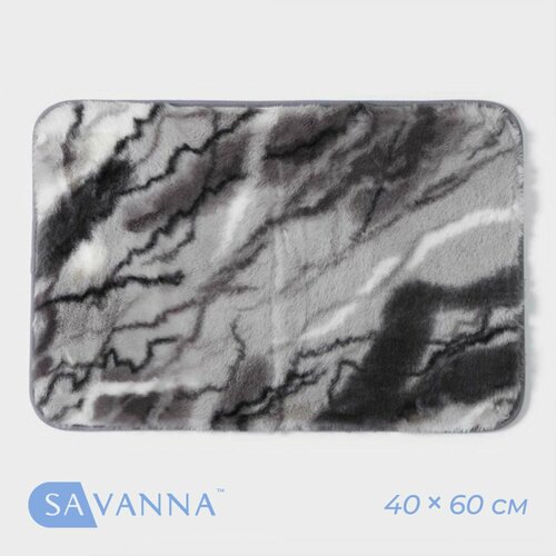 Коврик SAVANNA «Мечта», 40×60 см, цвет серый, высота ворса 2 см