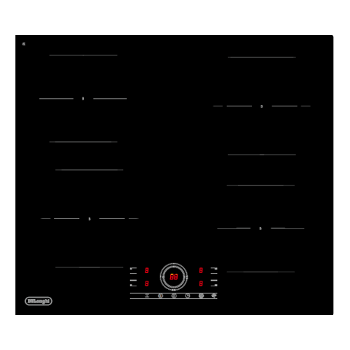 Индукционная варочная панель DeLonghi ELETTRA 4B0P CR, 60 см, черная, Функция Booster, сенсорное управление, Функция Melting