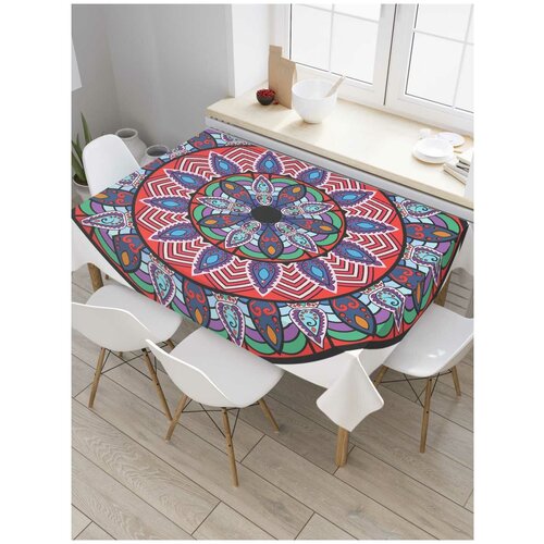 Скатерть прямоугольная JoyArty на кухонный стол "Геометрический символ" из оксфорда, 180x145 см