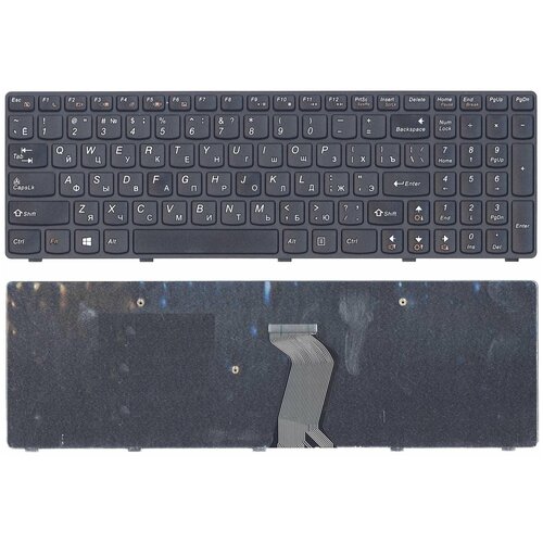 Клавиатура для ноутбука Lenovo IdeaPad G500 G700 черная с черной рамкой