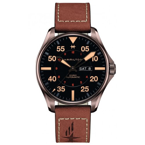 Наручные часы Hamilton Pilot H64705531, коричневый, черный