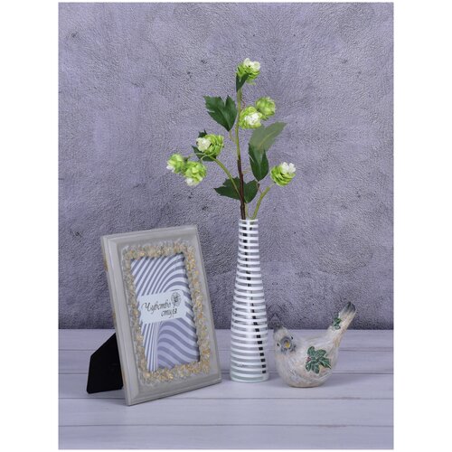 Интерьерная стеклянная ваза для цветов и сухоцветов, летний дождь ваза, прозрачный с белым рисунком, бутыль 23см