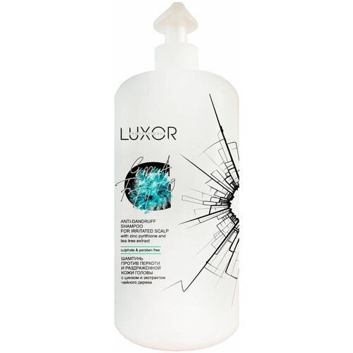 LUXOR Professional Шампунь против перхоти с цинком и экстрактом чайного дерева Sulfate&Paraben Free, 1000 мл