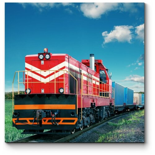 Модульная картина Красный поезд 50x50