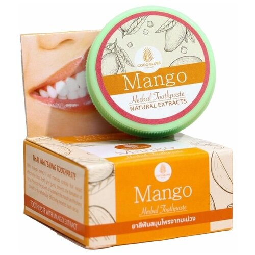 Coco Blues Травяная зубная паста с экстрактом манго / Mango Herbal Toothpaste, 30 г