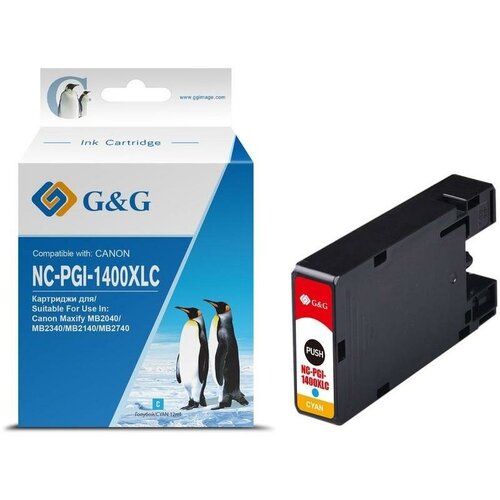 Картридж G&G GG-PGI-1400XLC, PGI-1400XL C, голубой / GG-PGI-1400XLC