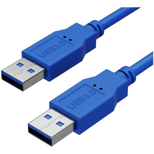 Кабель удлинитель GSMIN AA-84 USB 3.0 (M) - USB 3.0 (M) (30 см) (Синий)