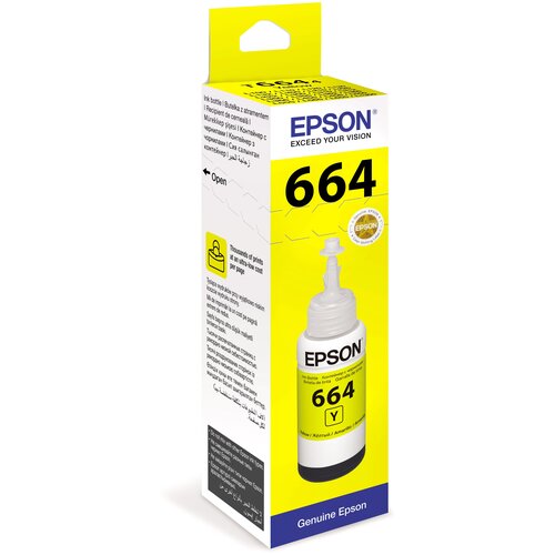 Чернила Epson C13T66444A, для Epson L100, Epson L110, Epson L120, Epson L1300, Epson L132, ..., желтый, серый, 7500 стр., 70 мл, 1 цвет, 1 шт