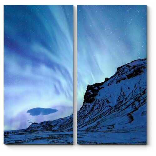 Модульная картина Северное сияние над Исландией 40x40