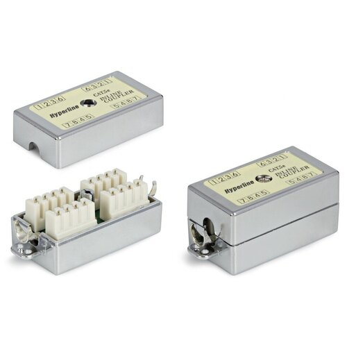 Hyperline CA-IDC-C5e-SH-F-WH Проходной адаптер coupler , Dual IDC, категория 5e, 4 пары, экранированный