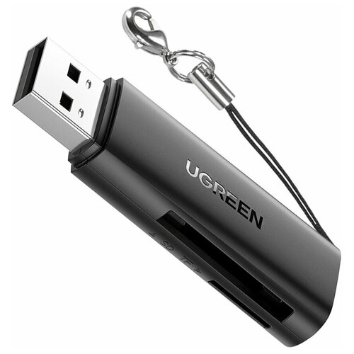 Карт-ридер UGREEN 60722 USB3.0, TF/SD, черный