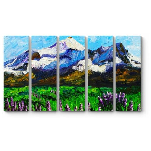 Модульная картина Горы, нарисованные маслом 120x72