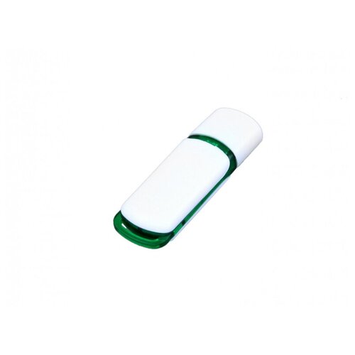 Промо флешка пластиковая с цветными вставками (32 Гб / GB USB 2.0 Зеленый/Green 003 Модель 186)