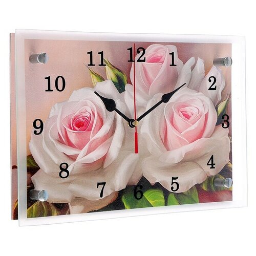 Часы настенные Сюжет серия: Цветы, "Розы", 20х30 см