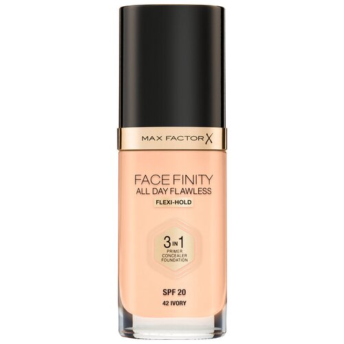 Max Factor Тональная эмульсия Facefinity All Day Flawless 3-in-1, SPF 20, 30 мл/60 г, оттенок: 42 Ivory