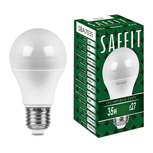 Лампа светодиодная, 35W 230V E27 4000K A70, SBA7035, Saffit, 5 шт.