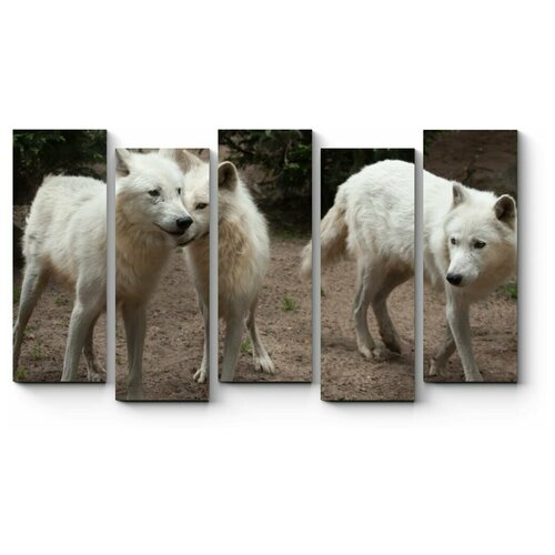 Модульная картина Величественные волки 190x110
