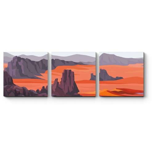 Модульная картина Огненная пустыня 190x63