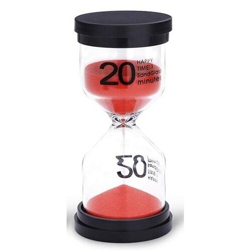 Песочные часы малышки 20 минут, круглое дно, красный песок, 9,8х4,4 см