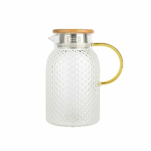 Кувшин с фильтром для воды Rashel 1500 мл заварочный чайник стекло боросиликатное, заварник стеклянный для чая, лимонада и глинтвейна
