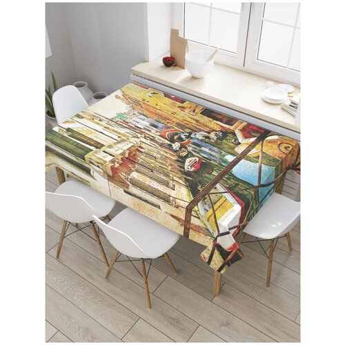 Скатерть прямоугольная JoyArty на кухонный стол "Улица Венеции" из оксфорда, 120x145 см