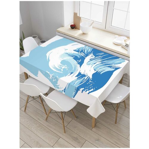 Скатерть прямоугольная JoyArty на кухонный стол "Штормовая волна" из оксфорда, 120x145 см