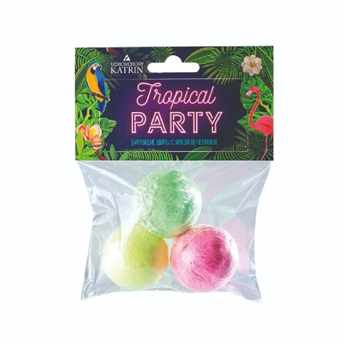 Бомбочки Бурлящие шары для ванн Tropical Party неоновые 120 гр Лаборатория катрин