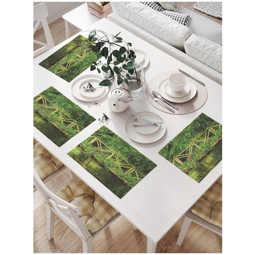 Комплект салфеток JoyArty "Мостовые цветы" для сервировки стола (32х46 см, 4 шт.)