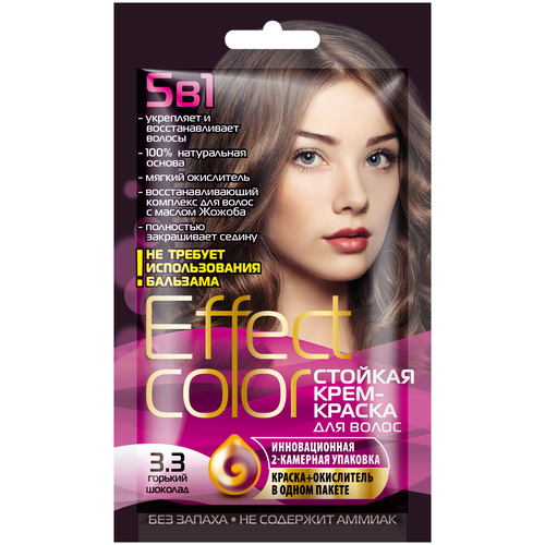 Fito косметик Effect Сolor стойкая крем-краска для волос, 3.3 горький шоколад, 50 мл