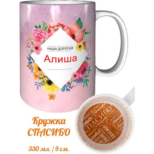 Кружка Алиша самая лучшая - спасибо внутри