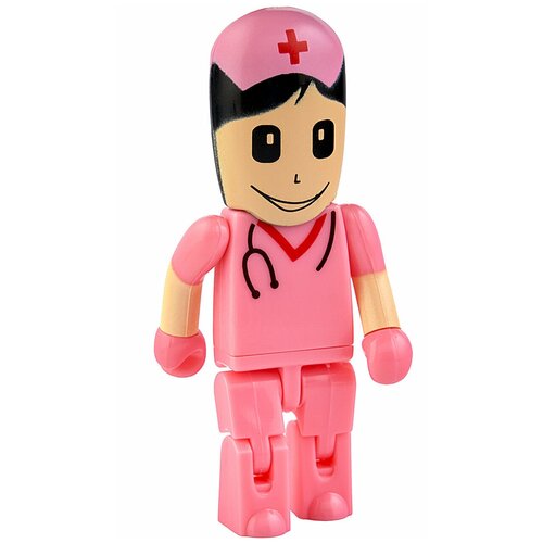 Подарочная флешка врач В розовом костюме оригинальный сувенирный USB-накопитель 64GB