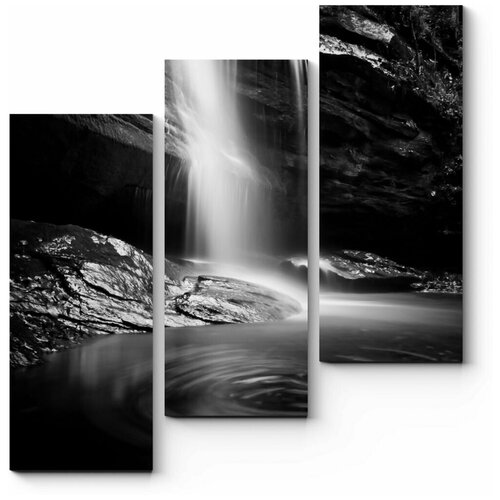Модульная картина Черно-белый водопад120x128