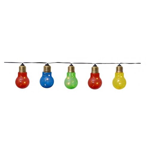Star Trading Ретро гирлянда на батарейках Glow 5 разноцветных лампочек, 1 м, черный ПВХ 726-90