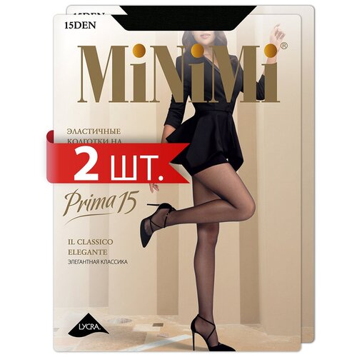 Колготки  MiNiMi Prima, 15 den, 2 шт., размер 2/S, черный