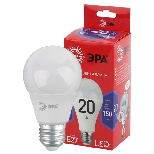 Лампа светодиодная ECO LED A65-20W-865-E27 R (диод груша 20Вт холодн E27) (10/100/1200) ЭРА Б0045326 (2шт.)