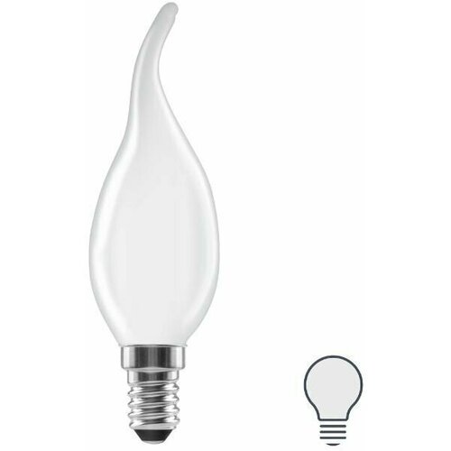 Комплект светодиодных лампочек Lexman 10шт, E14, 220-240 В, 5 Вт, свеча на ветру матовая, 600 лм, нейтральный белый свет
