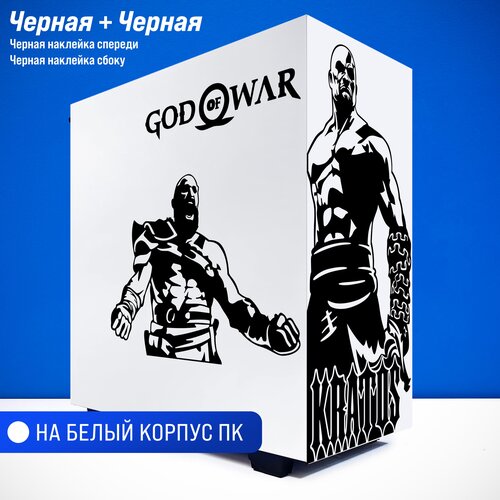 Наклейка на белый корпус - "God of War / Бог Войны" / глянцевая