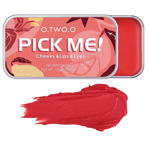 O.TWO.O Pick Me! Палитра для макияжа 3 в 1 (помада, румяна для лица и тени для век), оттенок 07 watermelon