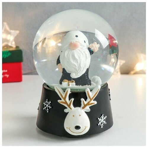 Стеклянный шар "Дед Мороз - супер звезда"