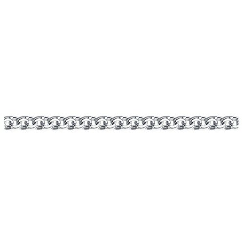 Браслет-цепочка Diamant, серебро, 925 проба, родирование, длина 22 см.