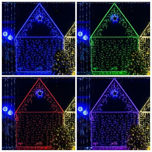 NEON-NIGHT Гирлянда Нить 10м, 100 LED, цвет: RGB. свечение с динамикой (при использовании контроллера), 230 В