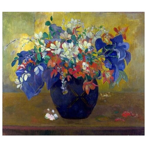 Репродукция на холсте Ваза с цветами (A Vase of Flowers) Гоген Поль 57см. x 50см.