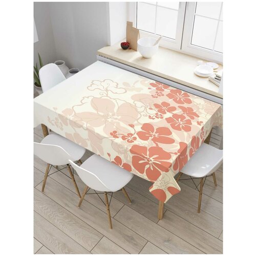 Скатерть прямоугольная JoyArty на кухонный стол "Цветочный порядок" из оксфорда, 120x145 см