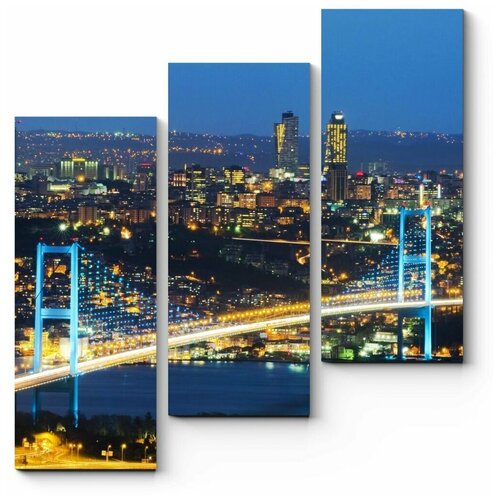 Модульная картина Город не спит, ночной Стамбул60x64