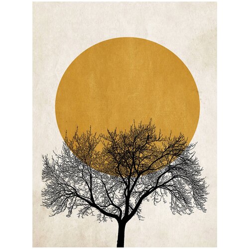 Постер / Плакат / Картина Луна над деревом 90х120 см в подарочном тубусе