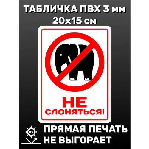 Табличка информационная "Не слоняться" 20х15 см