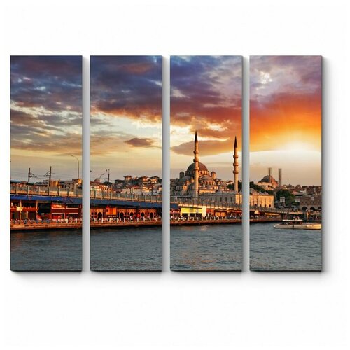 Модульная картина Захватывающий вид на закатный Стамбул 150x113