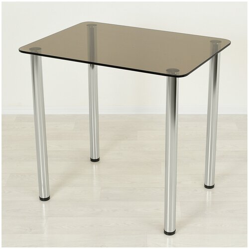 Стеклянный стол для кухни Эдель 10 бронза/хром (900х600)