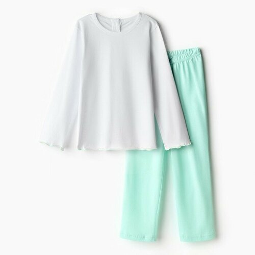 Пижама  Minaku, размер 34, зеленый, белый