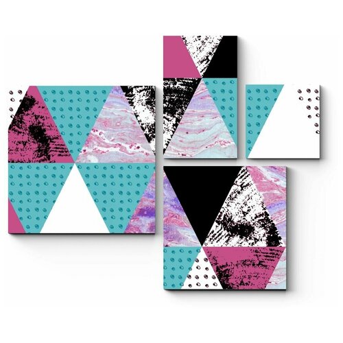 Модульная картина Текстурные треугольники 102x85